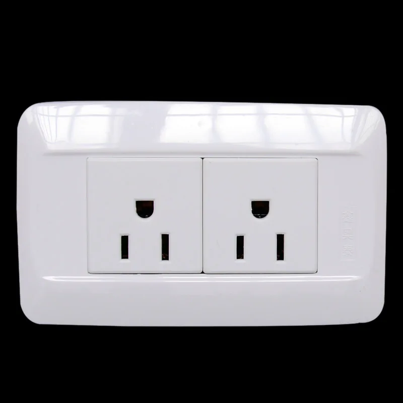118mm USA Wall Power Outlet Socket Plug Adapter Charger 250V 10A 2Gang ...