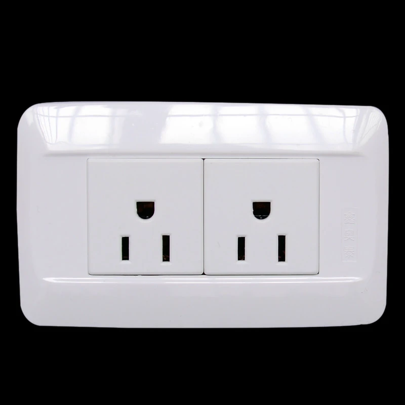 118mm Usa Wall Power Outlet Socket Plug Adapter Charger 250v 10a 2gang ...