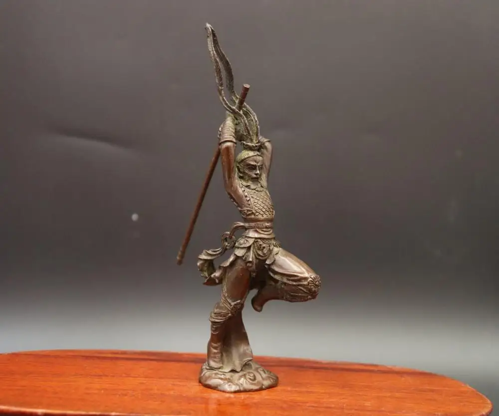 Decoração chinesa 100% bronze vermelha cobre artesanal sun wukong ...