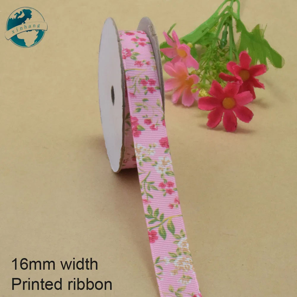 16mm width, flower printed ribbons Polyester Grosgrain ribbon, lace ...