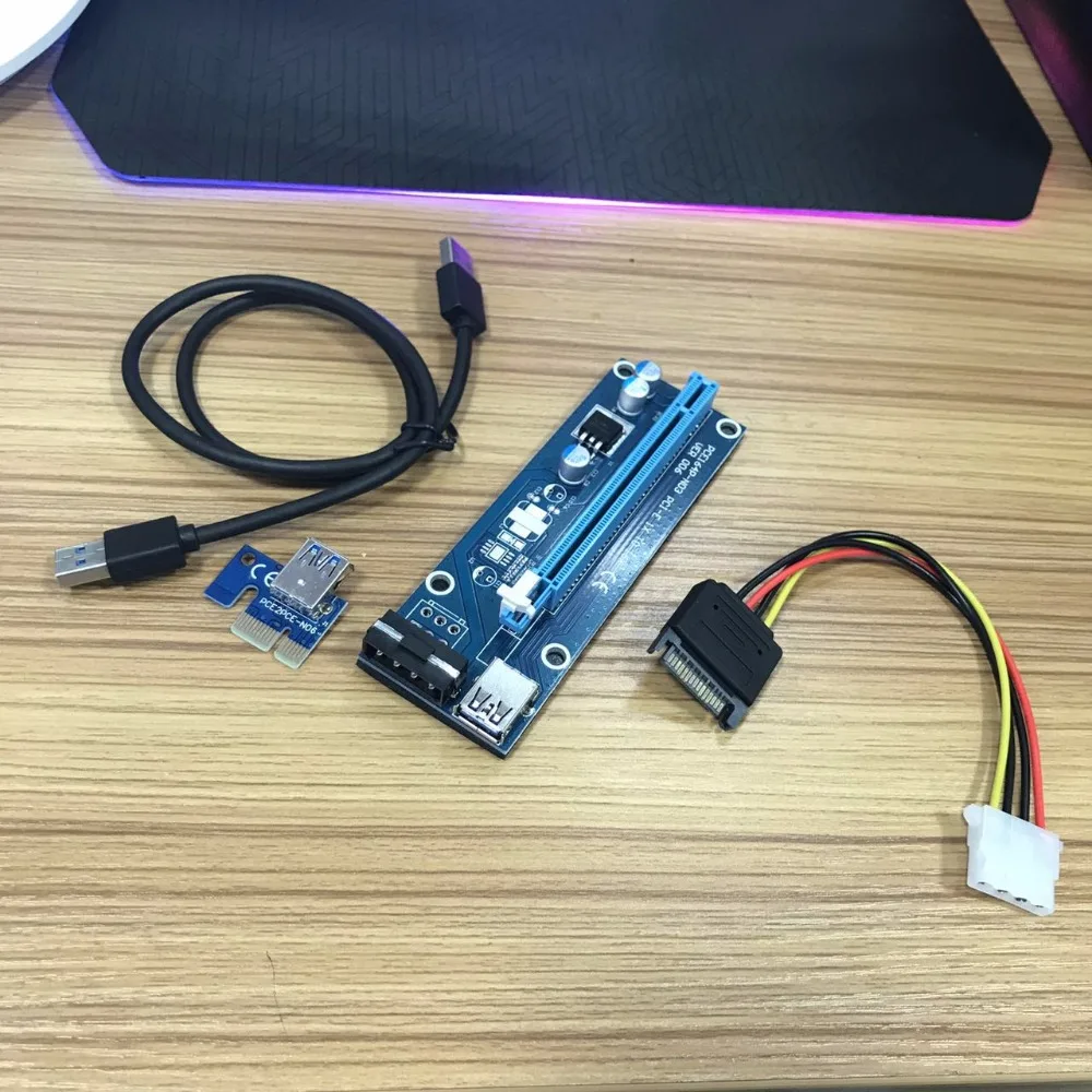 PCI E PCIe PCI Express 1x to 16x Riser USB 3.0 Extender Cable with Sata ...