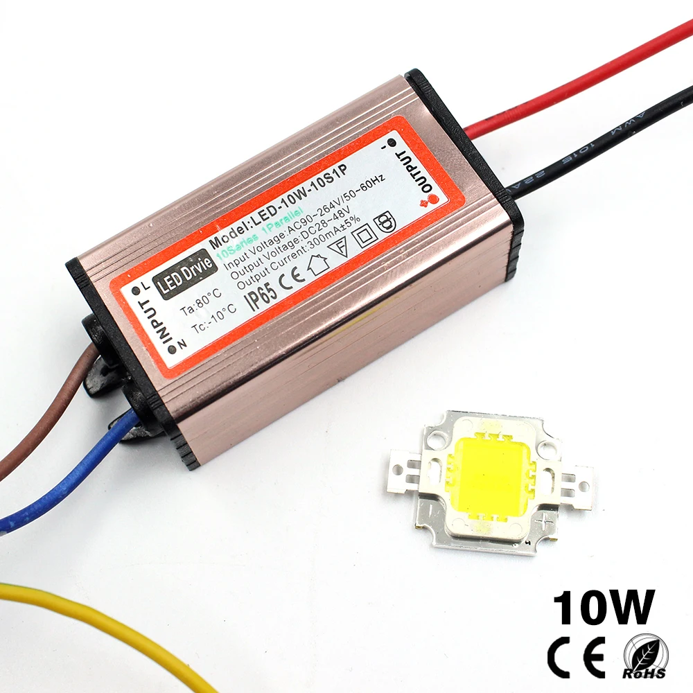 High Power Chips Real 10W COB LED lamp + LED power supply Led ...