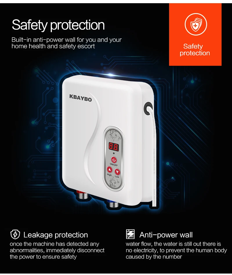 7000w Instant Electric Tankless Water Heater Instantaneous Water Heater ...