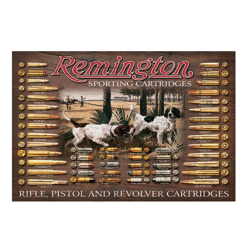 Rifle,piston and revolver cartridges vintage metal signs tin plate ...