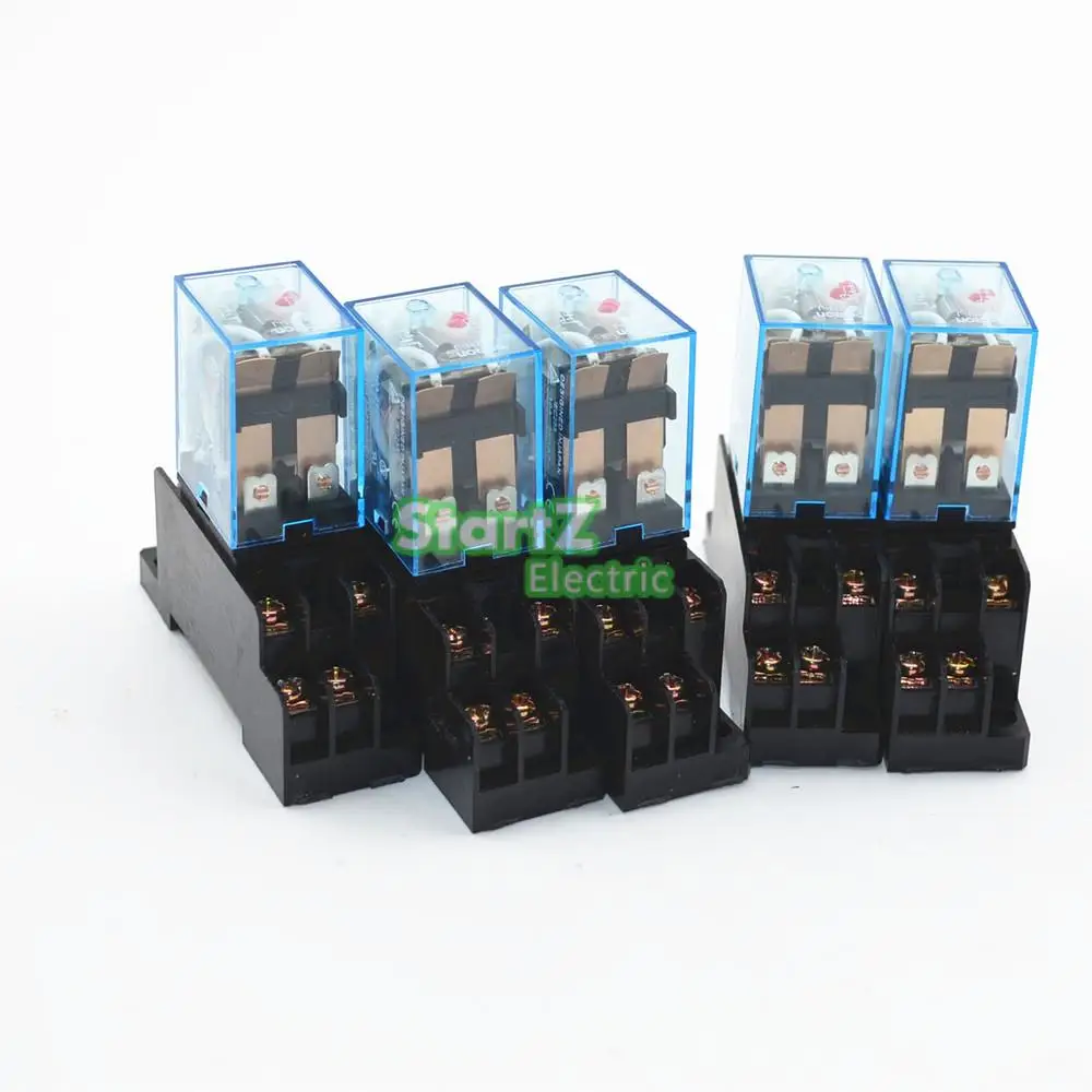 5Pcs Relay MY2NJ 220/240V AC Small relay 5A 8PIN Coil DPDT With Socket ...