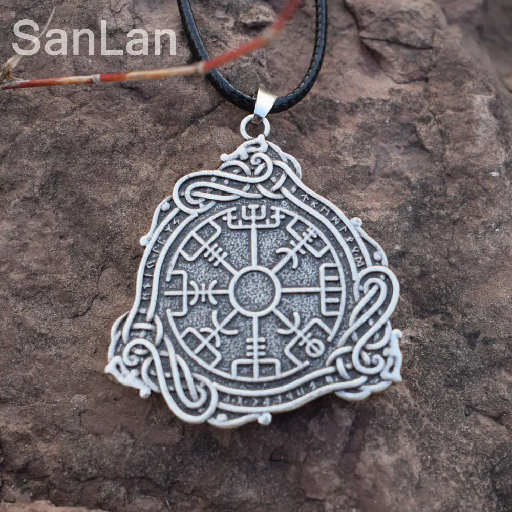 Original Nordic Rune Amulet Pendant Vegvisir Compass Runic Talisman ...