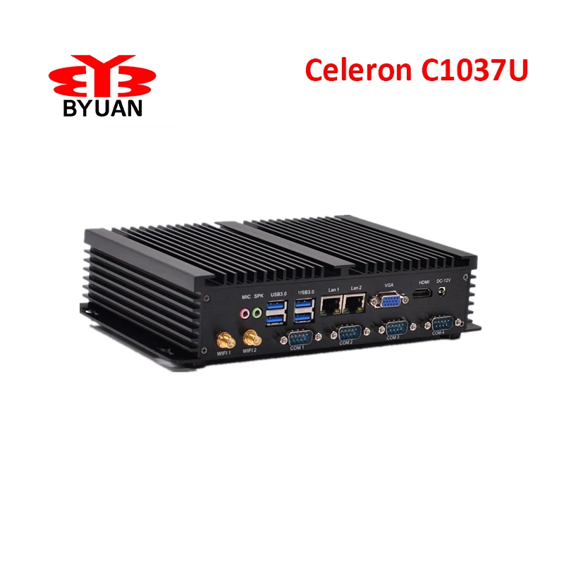 Cheap mini pc 1037u 4 serial ports mini pc server fanless desktop mini ...