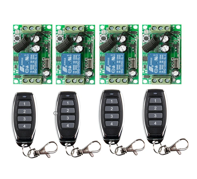 DC12V 10A 1Channel RF Wireless Remote Control System 55*32*16mm 4 piece ...