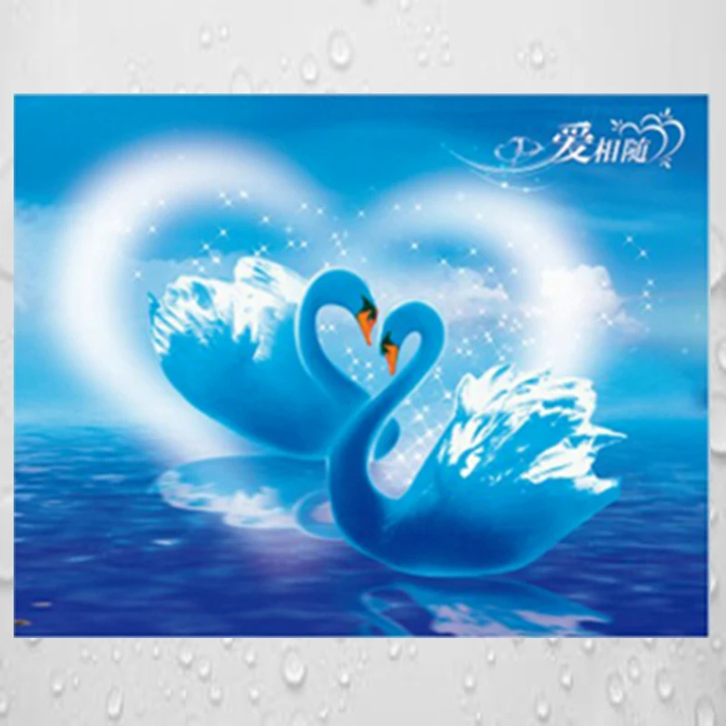 Diamond painting DIY kit kid toy blue swans lover animal passage baby ...