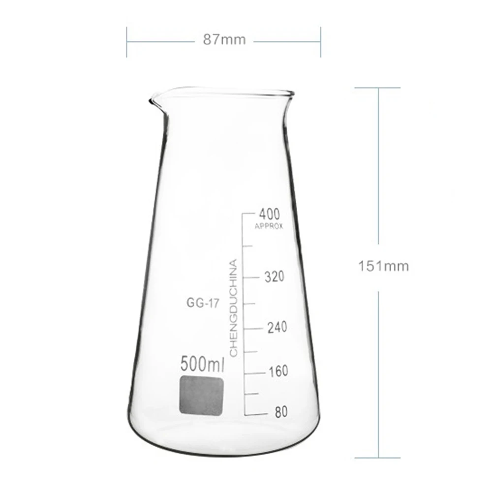 Vaso cónico de Tres Esquinas de 500ml, laboratorio de química, vaso de ...