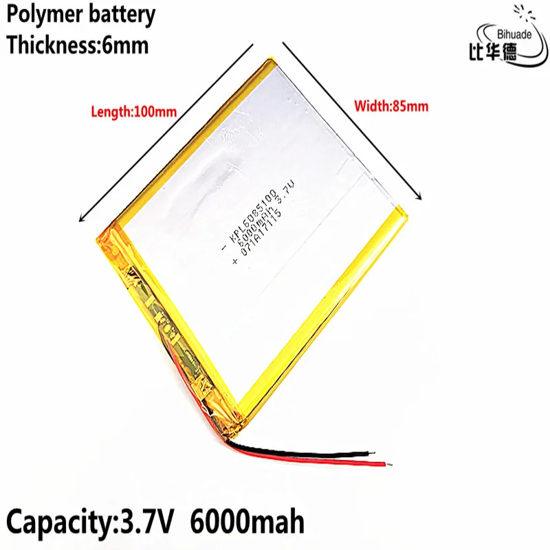 Liter-energy-battery-3-7V-6000mAH-6085100-polymer-lithium-ion-battery ...