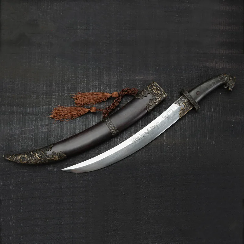 Chinese handmade dagger Samurai katana damascus sword Pattern steel ...