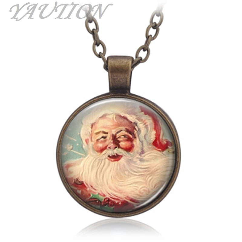 Retro Santa Claus Necklace Christmas, pendant ornaments Pendant Jewelry ...