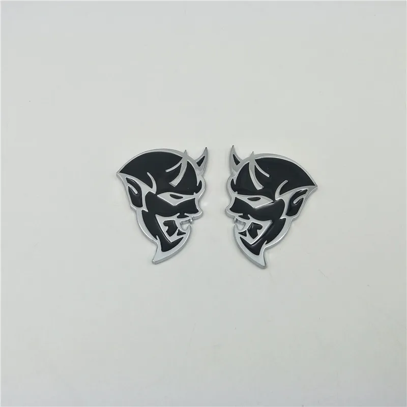 2PC Car Styling 5 Colors Metal Hellcat Demon Emblem Side Door Fender ...