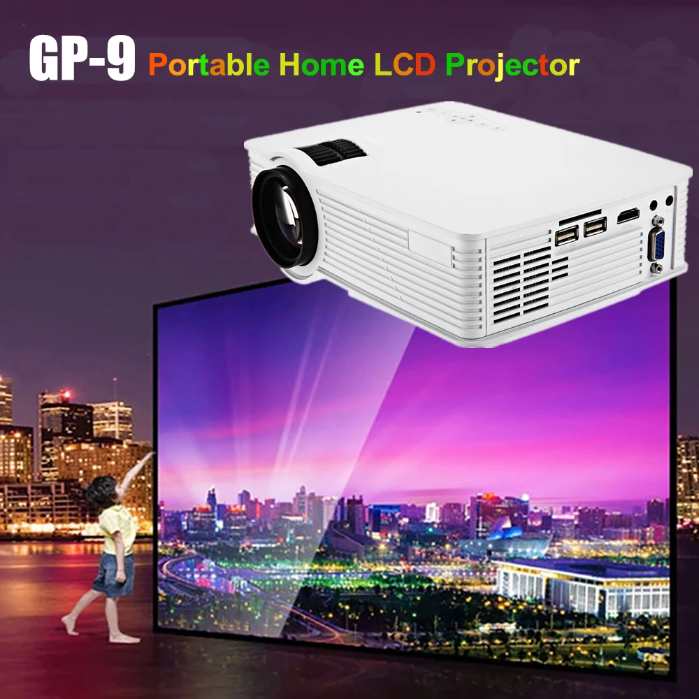 GP9 GP 9 Portable Mini LCD Projector 2000 Lumens 1920 x 1080 Home ...