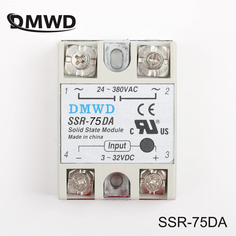 Ssr Relay SSR-75 DA Solid State Relay Module 75A 250V - 3-32V DC To 24 ...