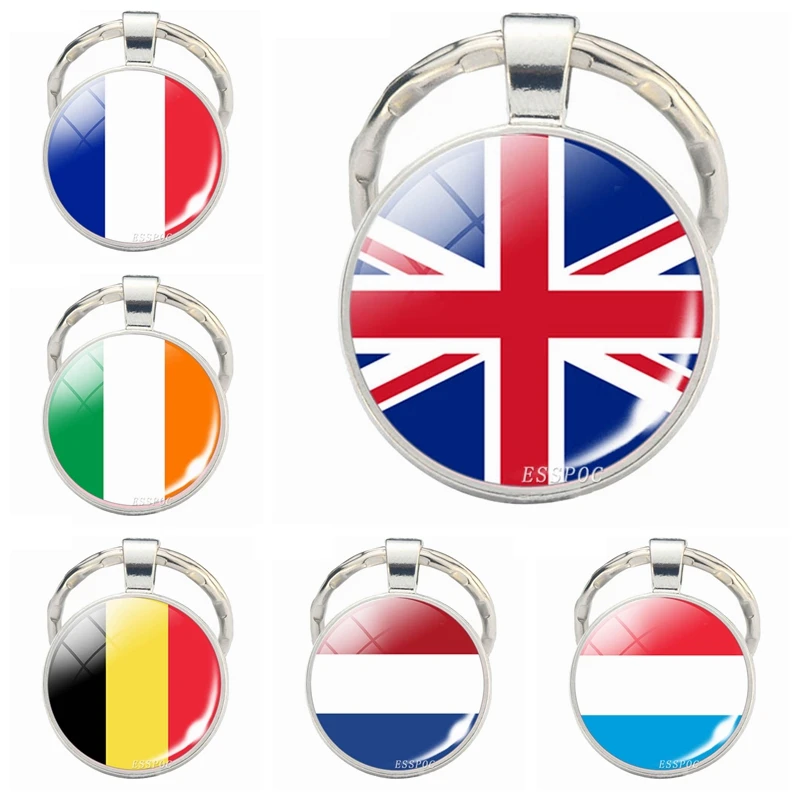 Western-Europe-Countries-Flag-Keychain-United-Kingdom-France-Ireland ...