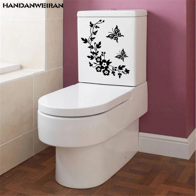 1PCS Best selling pansy vine toilet toilet stickers decorative wall ...