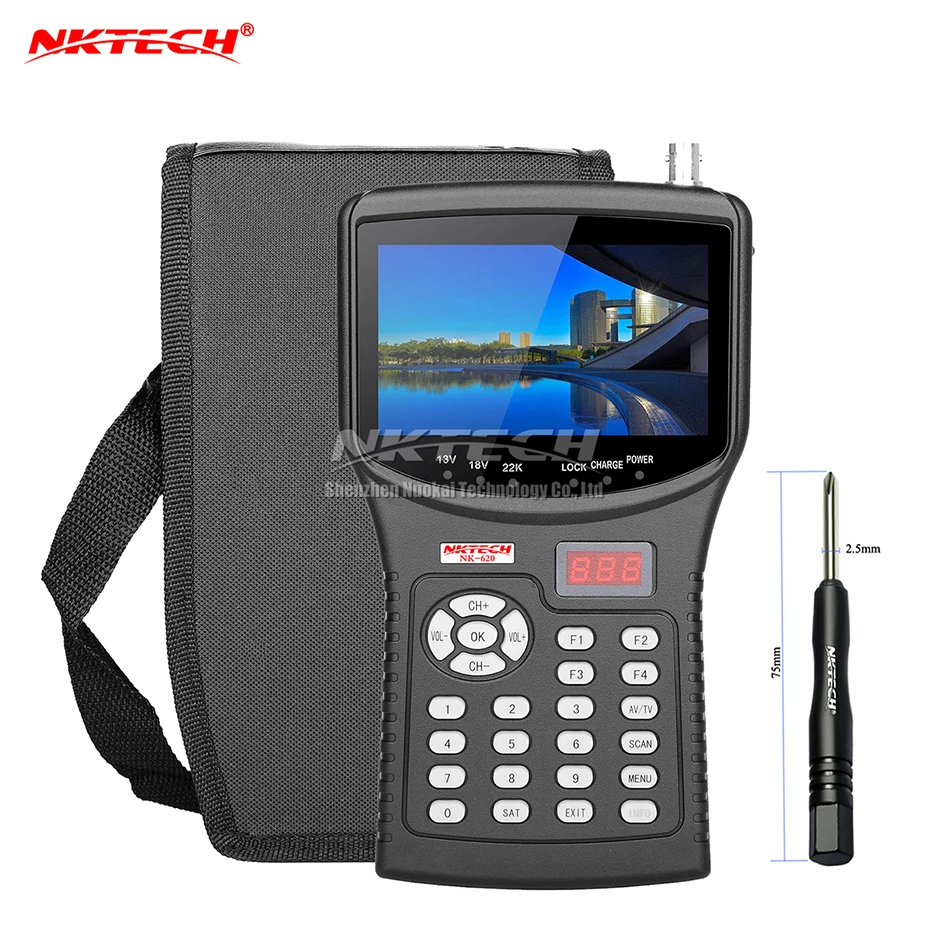 NKTECH HD Digital Satellite TV Signal Finder Meter NK 620 CCTV Camera ...