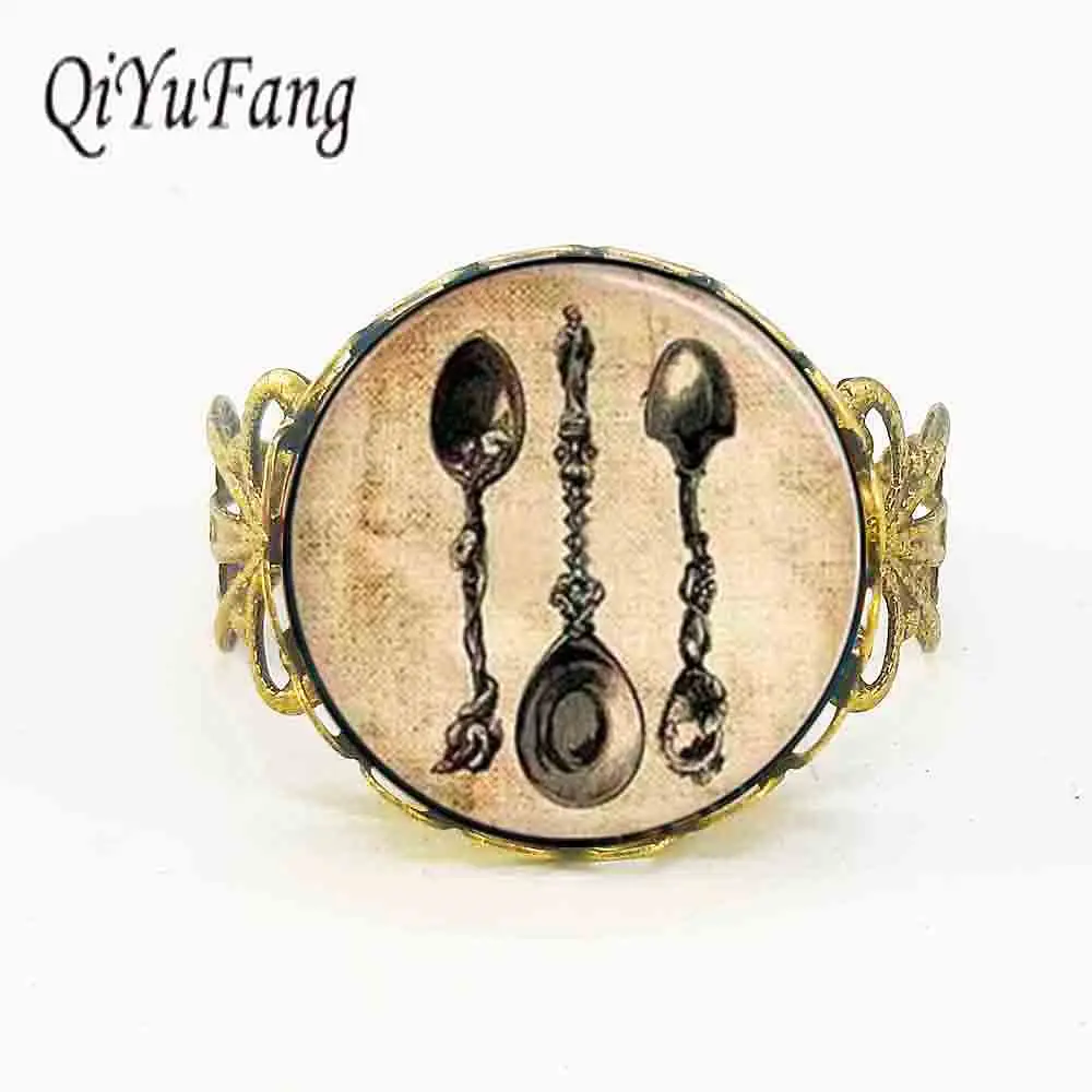 2018 New Spoon Round Photo Ring Vintage steelware Chefs Cooking Jewelry ...
