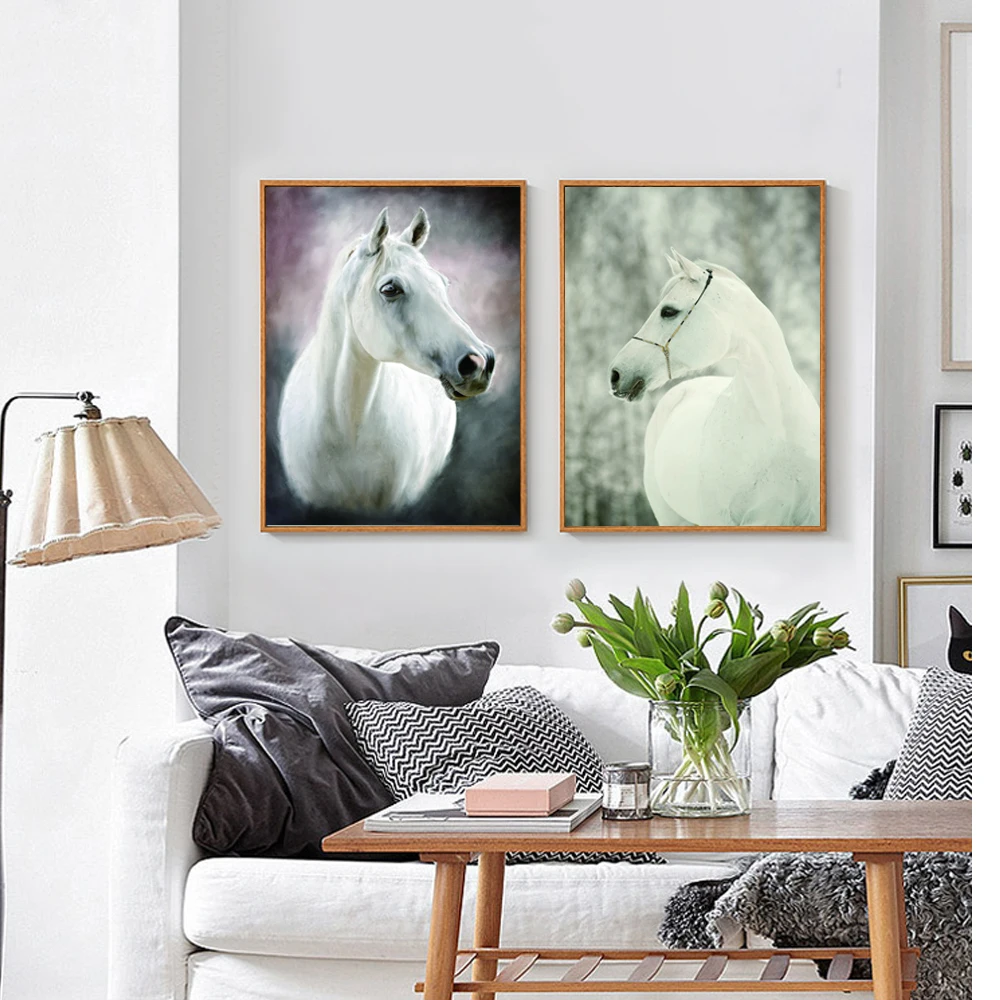 Unframed-Canvas-Art-Print-Painting-Gentle-Animal-Robust-Horse-Poster ...