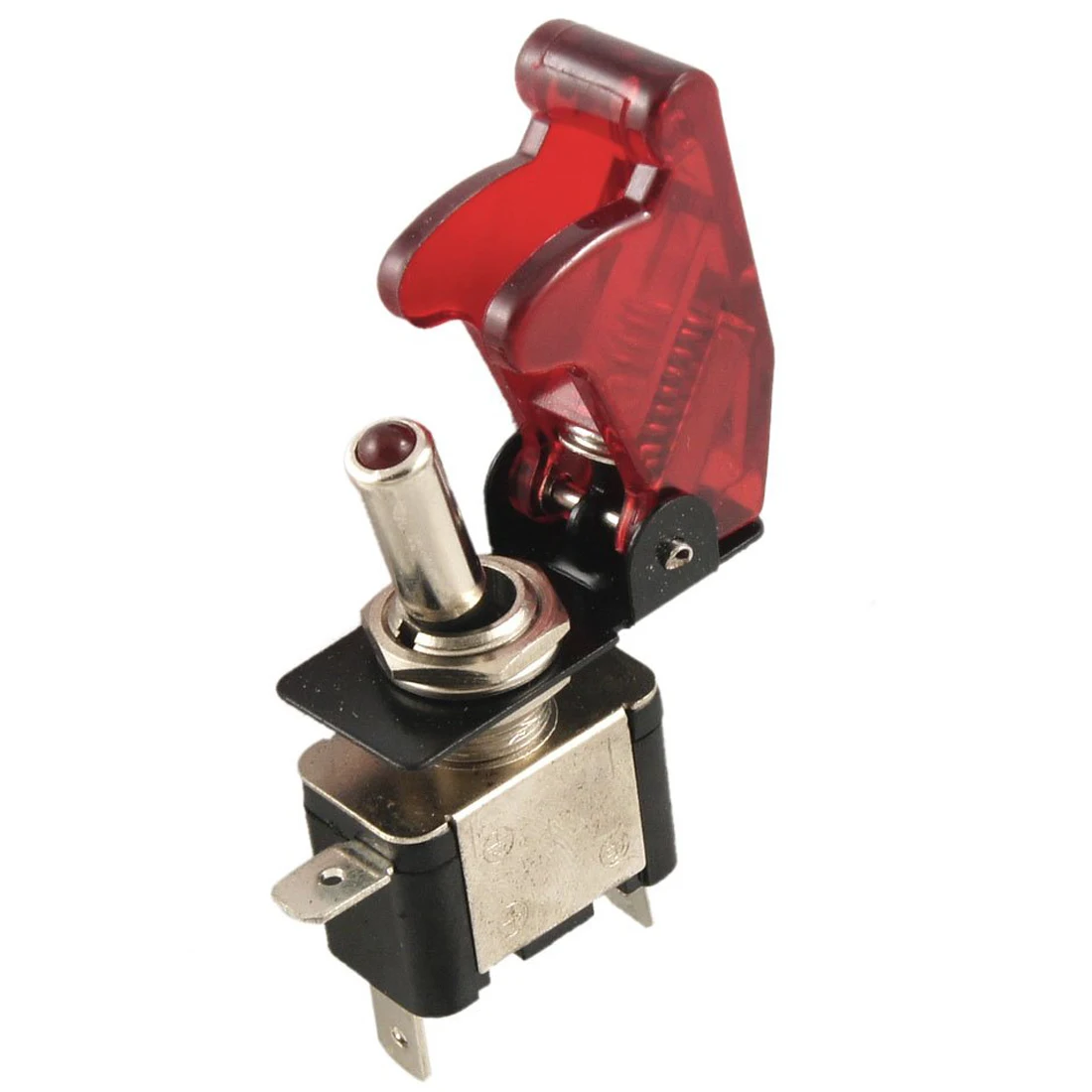 EDFY DC 12V On Off Racing Car Illuminated Toggle Switch + Red Cover-in ...