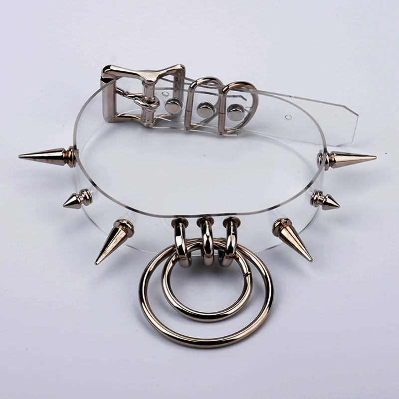 Hand-Crafted-Clear-PVC-Choker-for-Women-Girl-Spiked-Studded-Fetish ...