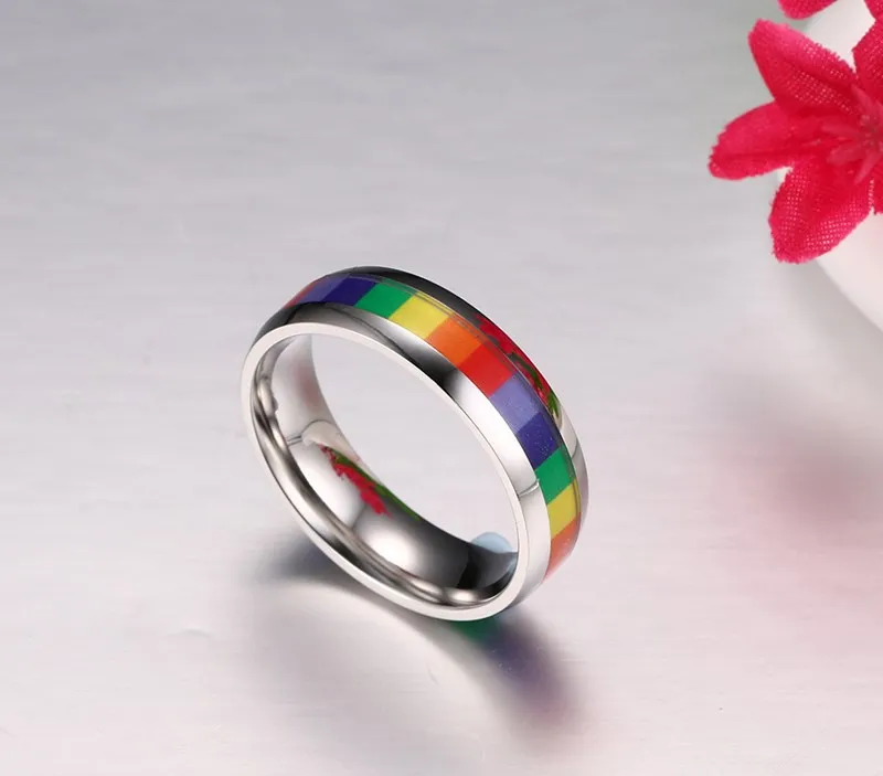 Rainbow Pride Silver Plated Ring For LGBT Couples - Queerks™