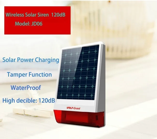 CE/RoHS Outdoor Siren Solar Power Flash Siren Alarm System 120db ...