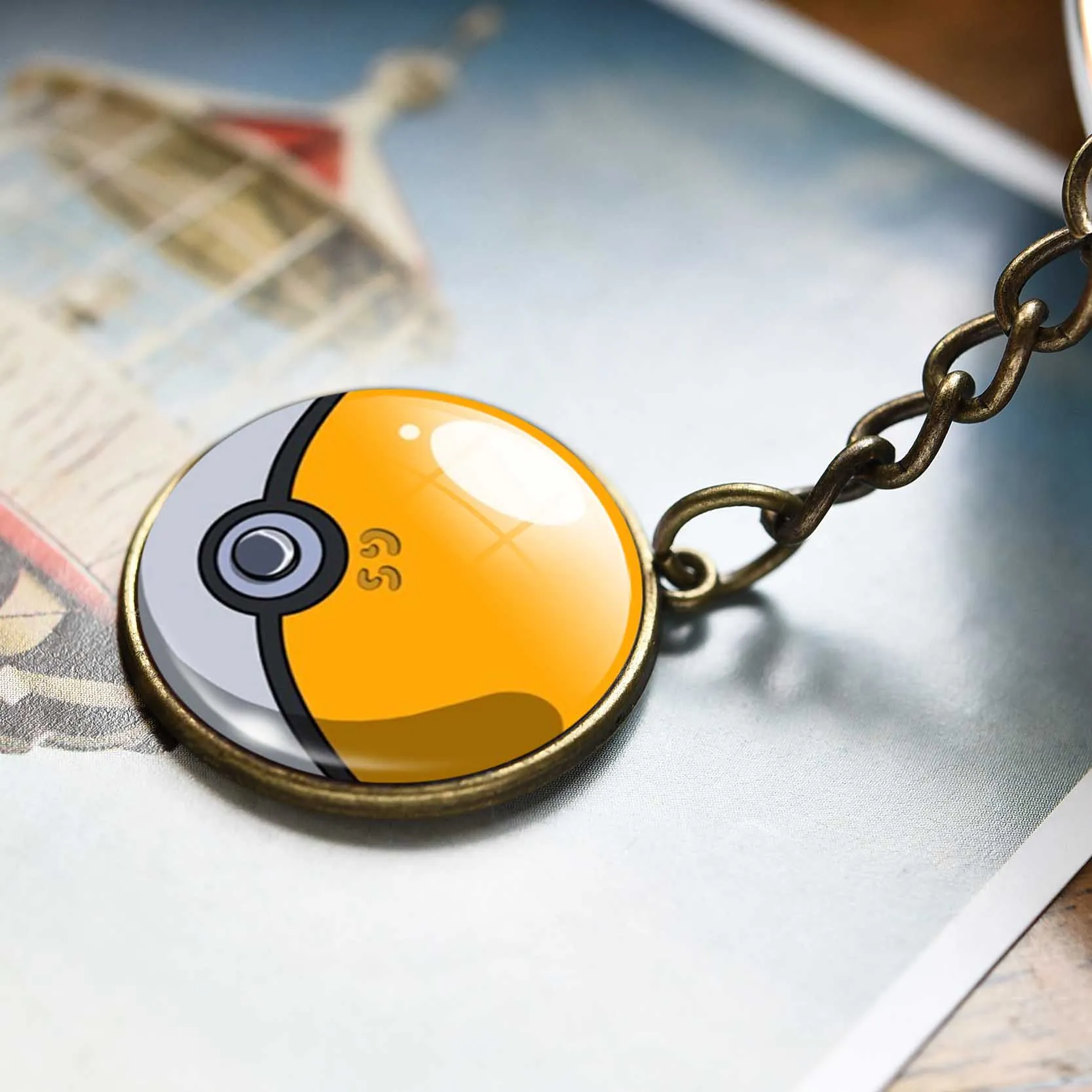 Fashion Cartoon Keychain Jewelry Bronze Anime Link Chain Keyrings ...