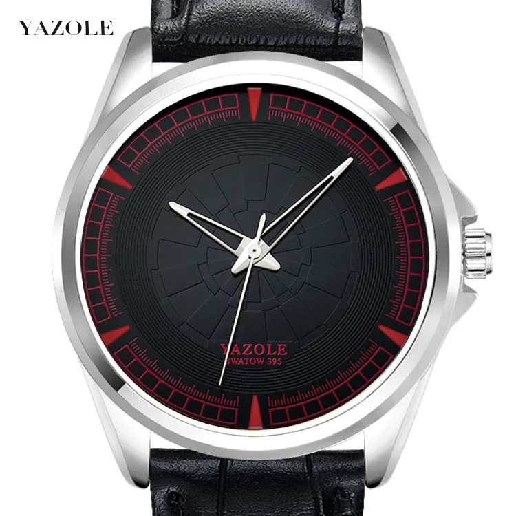 YAZOLE Men Watch Fashion personality watch casual creative PU strap ...