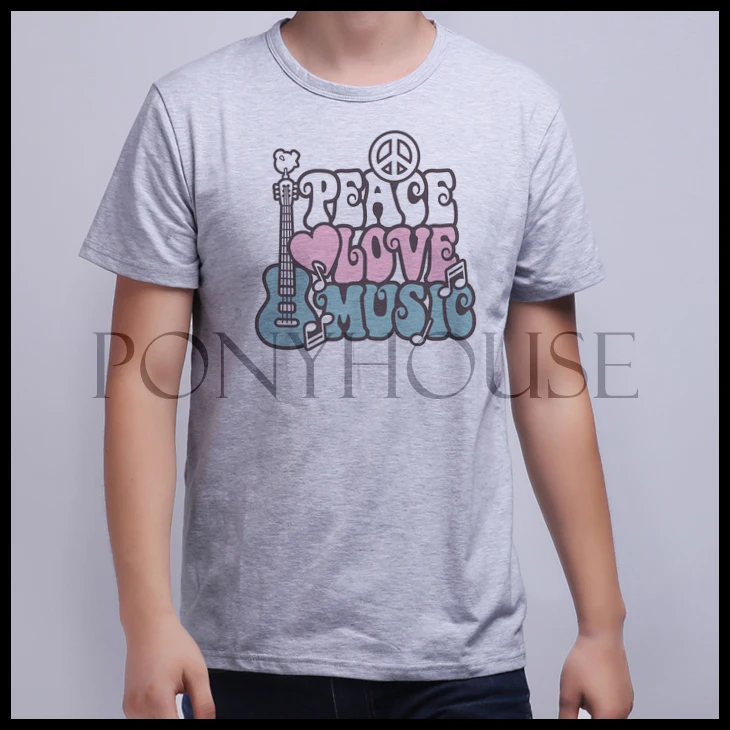 2015E music PEACE LOVE love peace clothes printing MUSI men's short ...