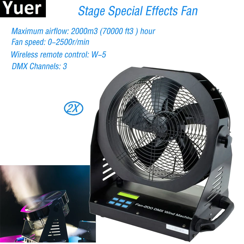 2Pcs/Lot Professional Stage DJ Special Effects Fan Equipment 200W ...