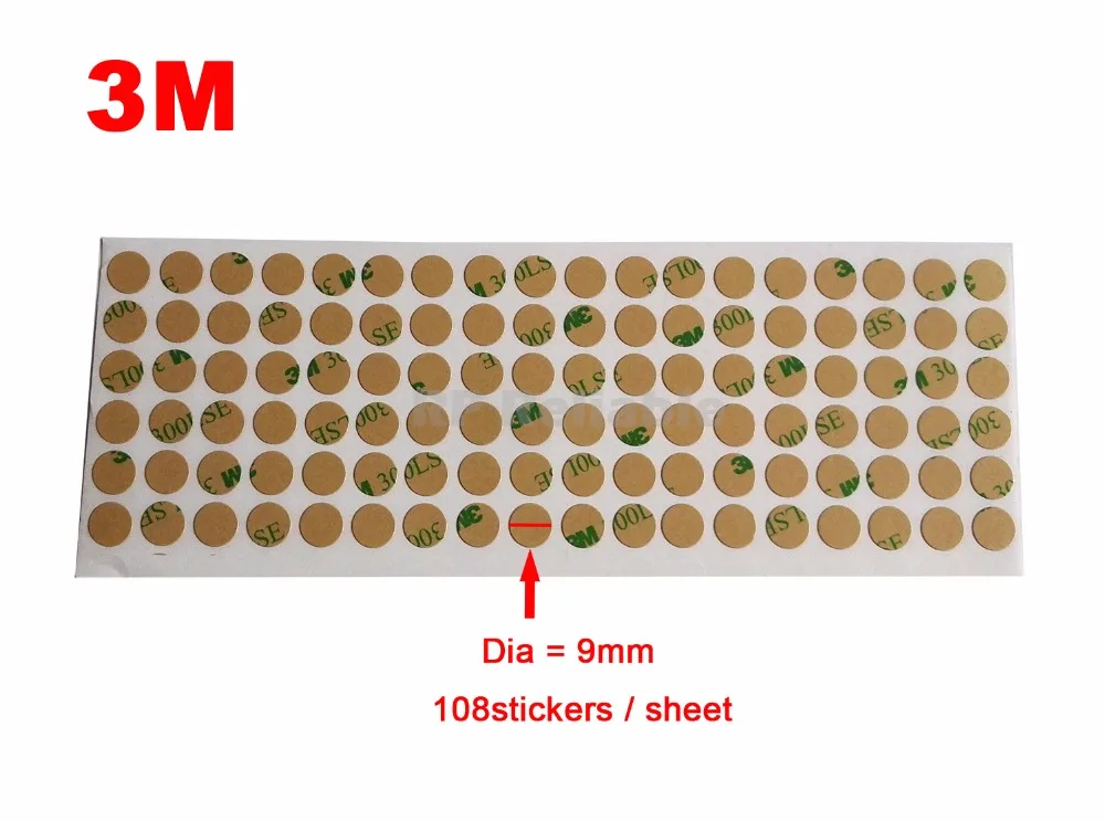 108 stickers/sheet, Dia=9mm 3M 300LSE Double Sided Adhesive Round ...