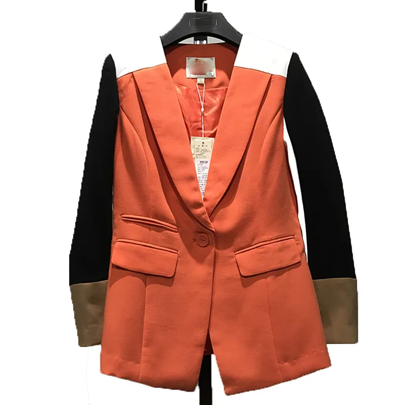 Autumn Fall 2018 Women Blazers And Jackets One Botton Pockets Long ...