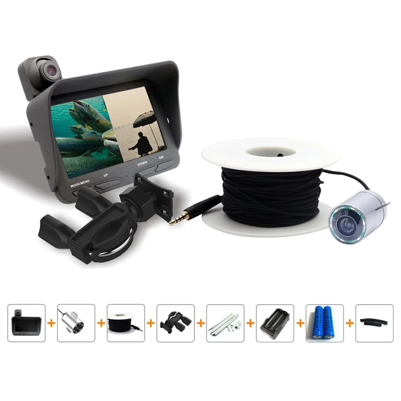 4,3 zoll Angeln Kamera Original Fishfinder Dual kameras 20 mt ...
