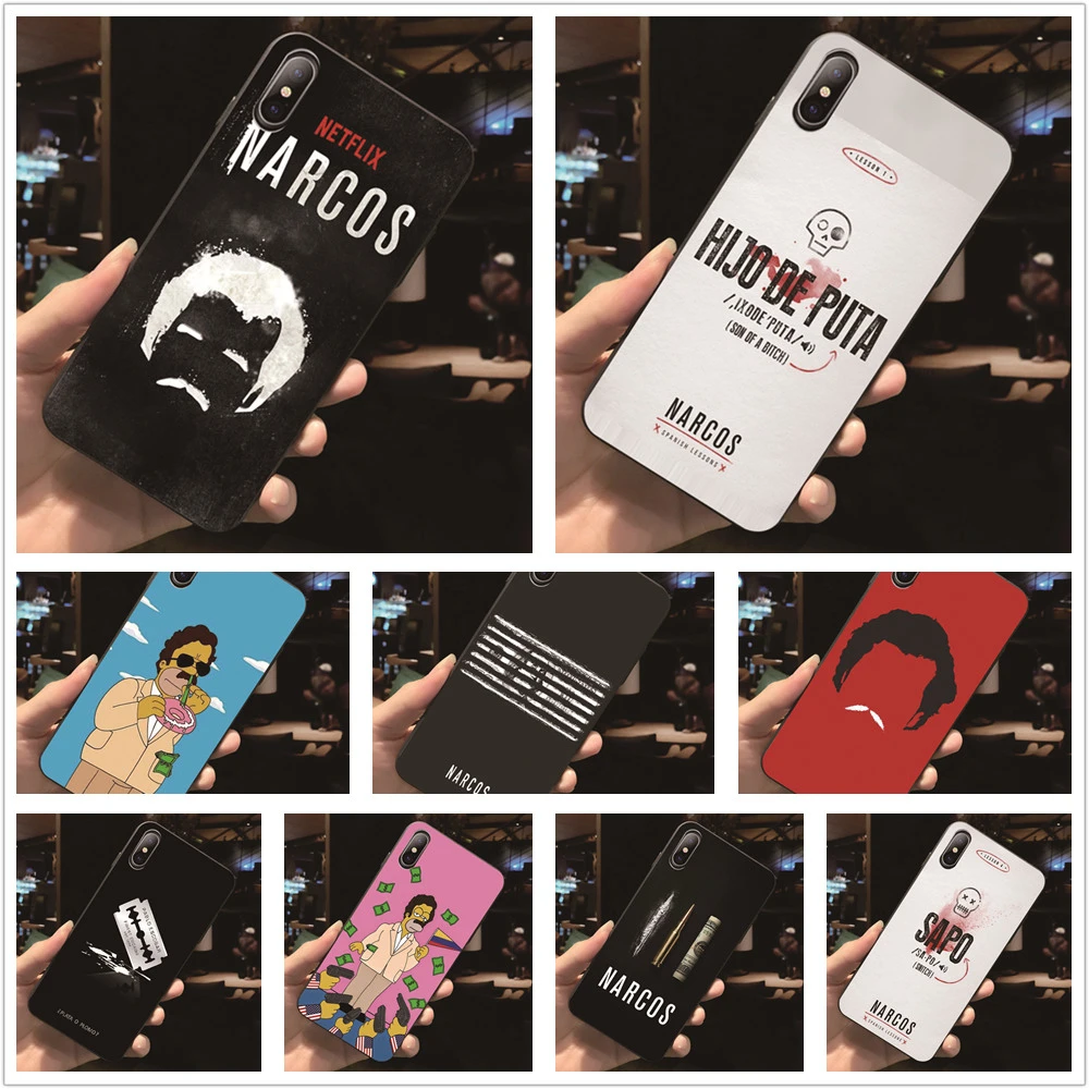Fatperson Black Frame cover Narcos TV series Pablo escobar Design Phone ...