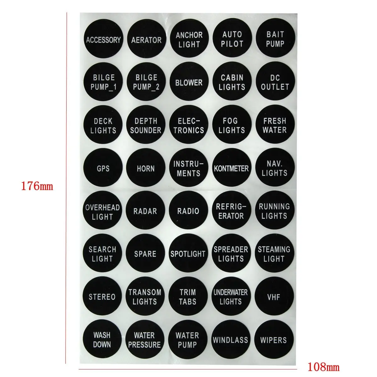 Car Boat Instrument Switch Panel Decals Label Set 40pc Marine GPS Horn ...
