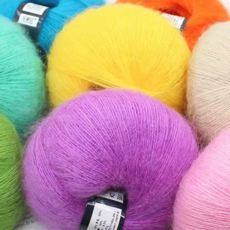 2 Ball=50g Angola Amorous Feelings Thin Mohair Wool Yarn Plush Fine ...