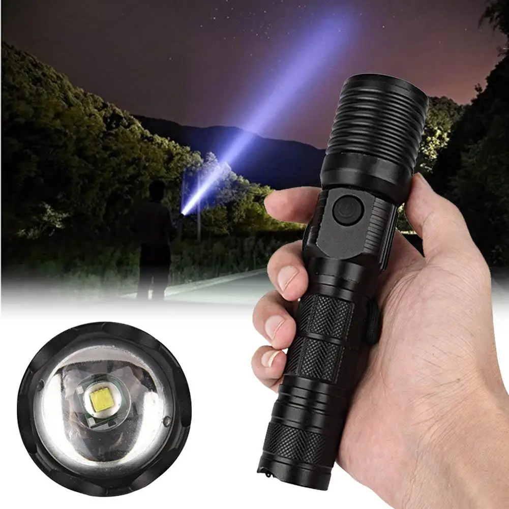 Mini LED Flashlight Zoom T6 LED LED 4 Modes Zoomable Torch Rechargeable ...