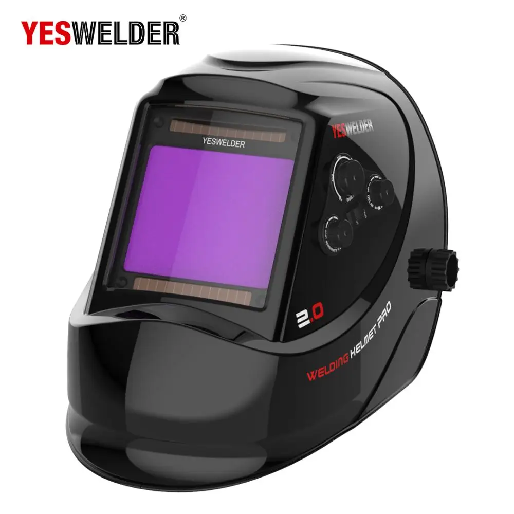 YESWELDER Large Screen True Color Welding Helmet 4 Arc Sensor Solar ...