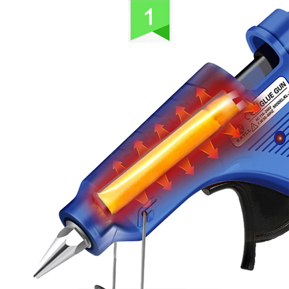 20W EU Plug Hot Melt Glue Gun 7mm Glue Stick Heating Tool Industrial ...