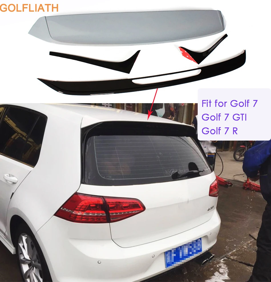 GOLFLIATH Rear Roof Spoiler Wing Lip Fit For VW Golf 7 MK7 & GTI & R ...