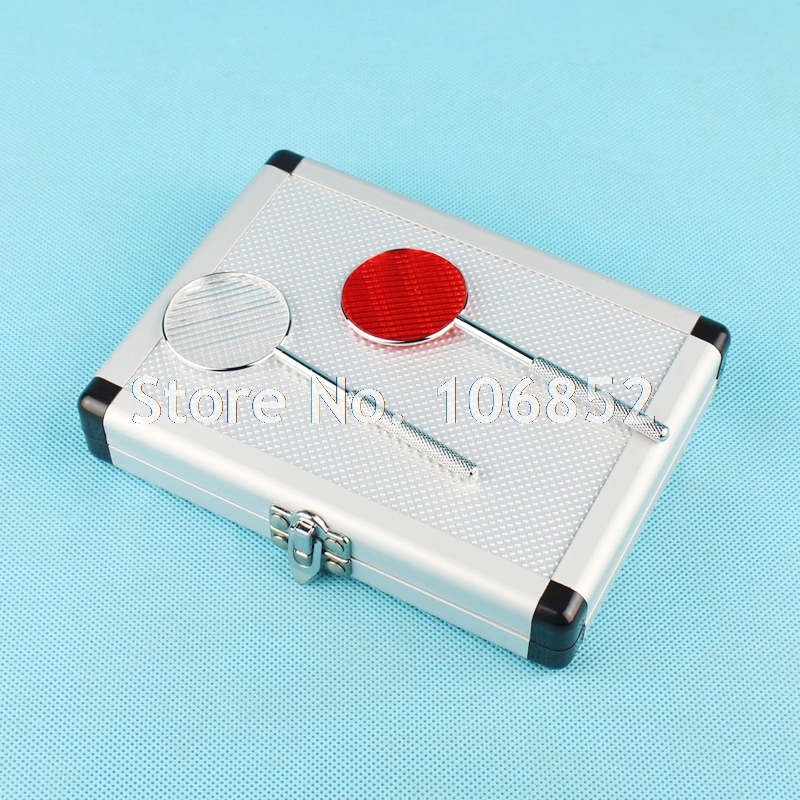 2 in 1 Quality ophthalmic white red maddox lens Aluminum Case - Choroida