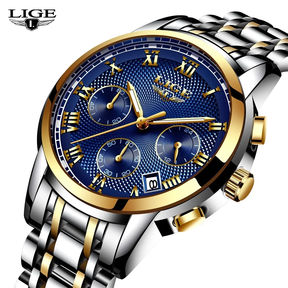LIGE Mens Relógios Top Marca de Luxo Masculina Esporte Militar Relógio Luminoso homens Homem de ...