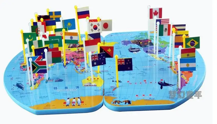 3D 36 National Flags World Map Big Size Flag Map of World Toy High ...