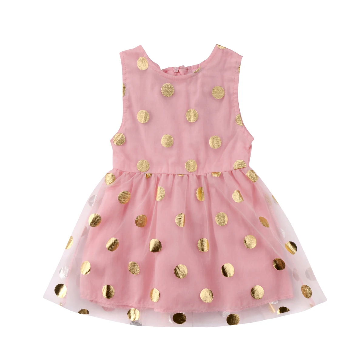 Fashion 0 4T Princess Baby Kids Girls Dress Party Polka Dot Flower Gown ...