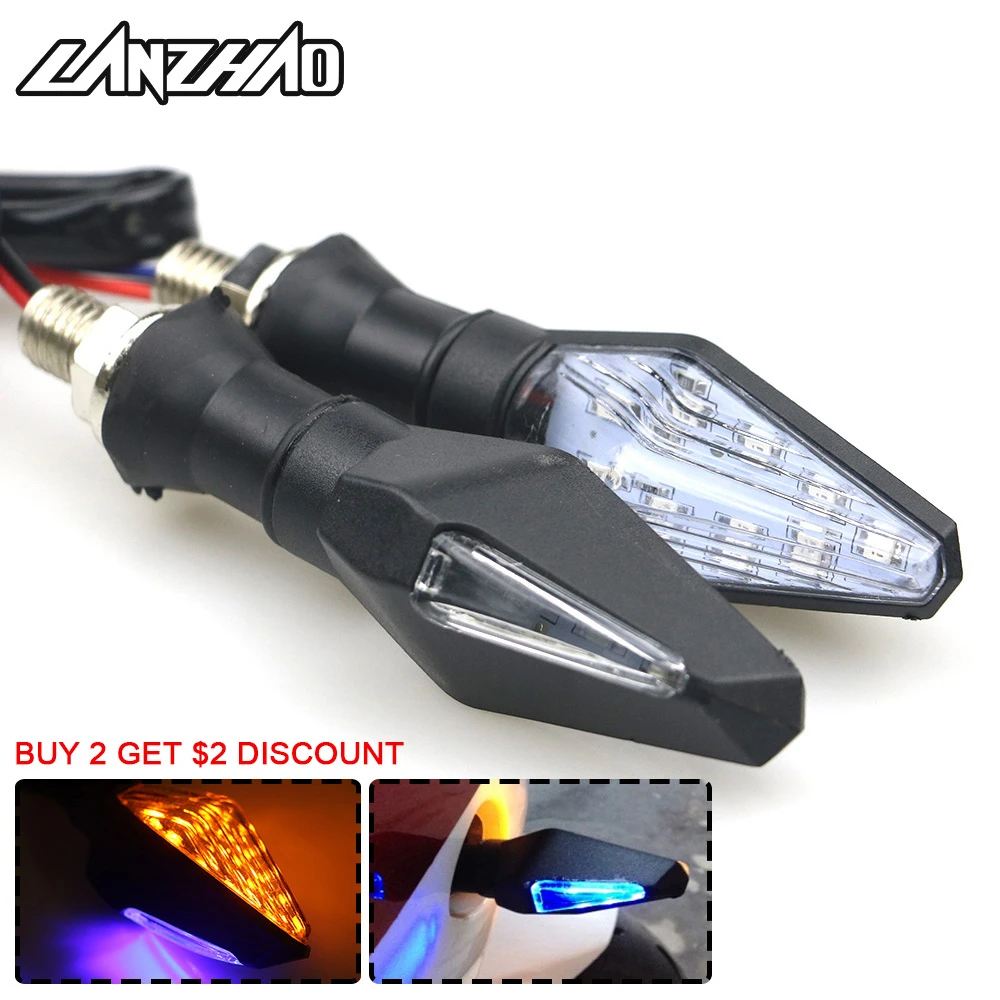Pair Motorcycle Turn Signal Light LED Amber Lamp Turn Signals Blinkers ...
