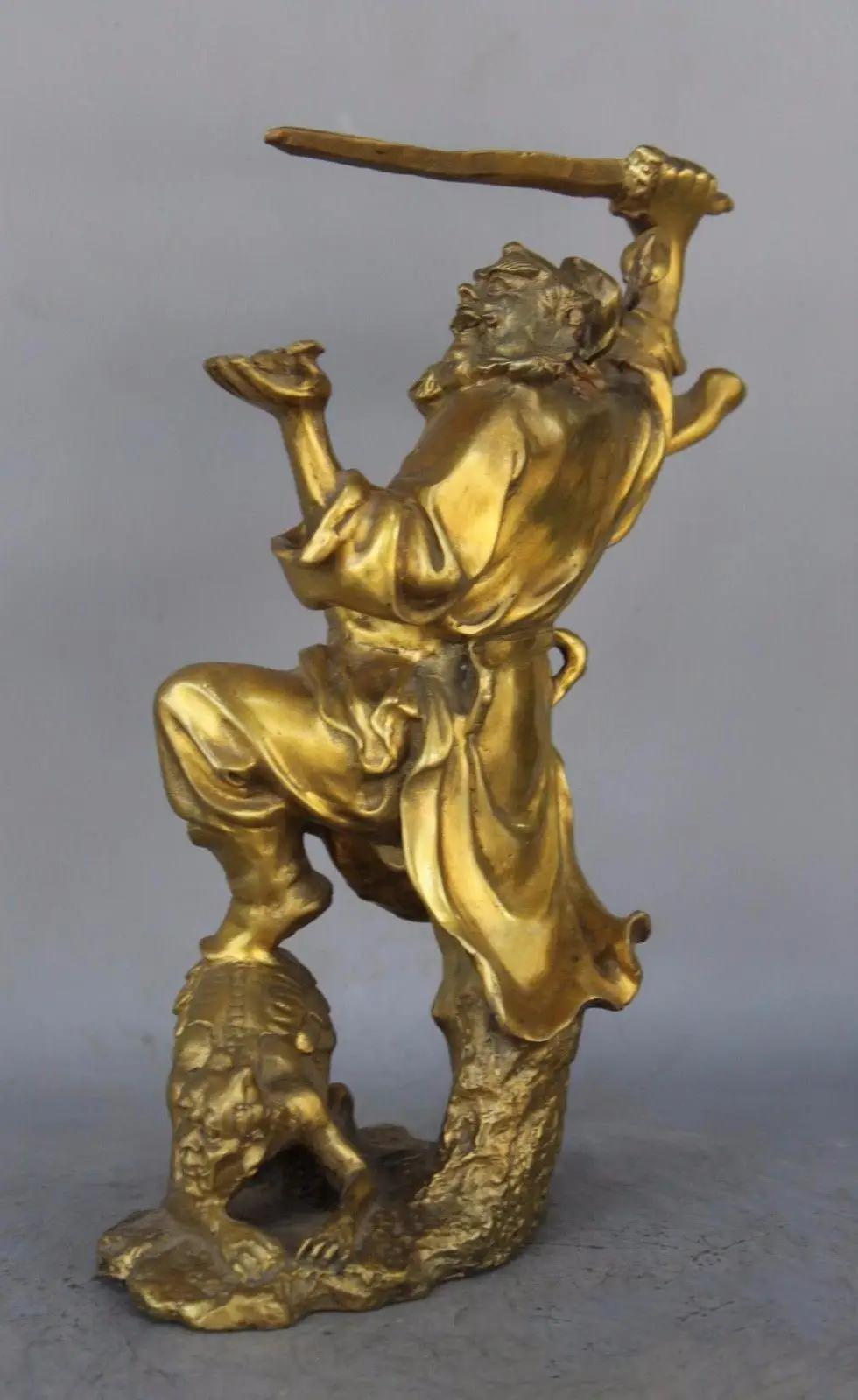 Chinese Pure Brass Zhong Kui ChungKuel God Catch Demon Devil Statue ...