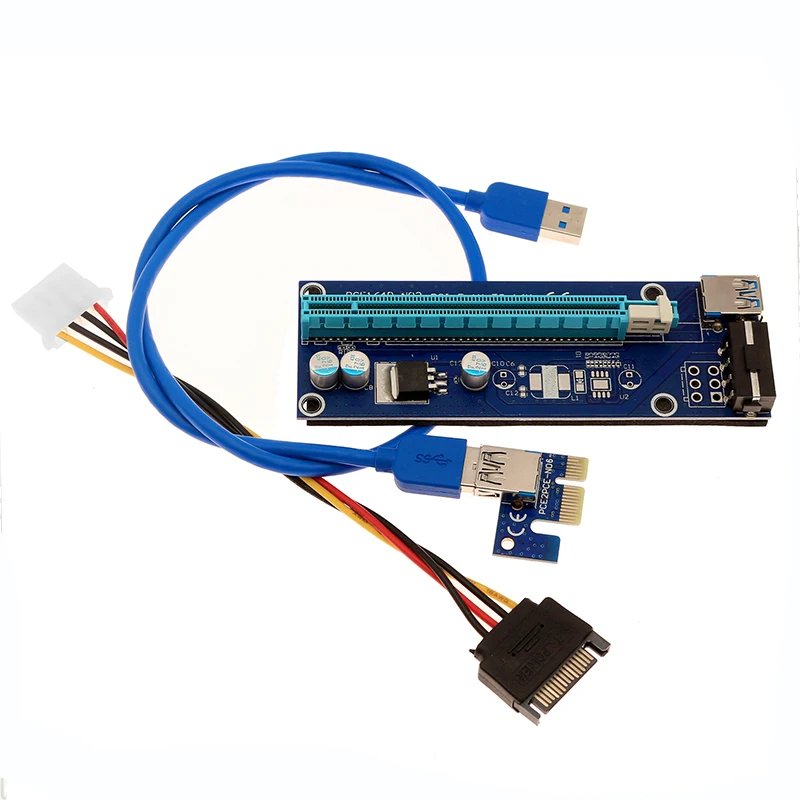 0.6M PCI E 1X to 16X Riser Card Extender PCI Express Extension Cable ...